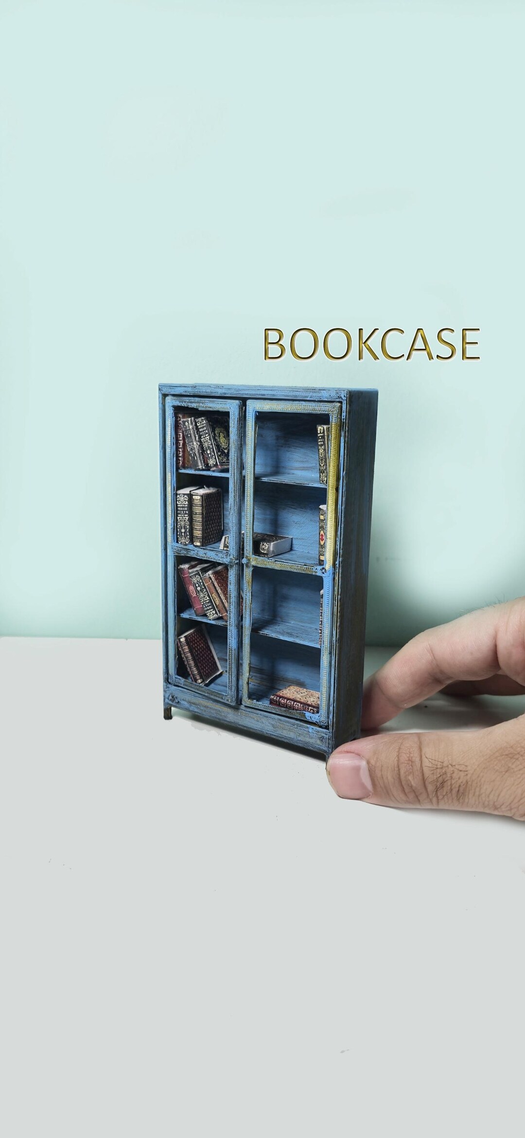 Miniature Bookcase STL File: 1/12 Scale Dollhouse Furniture (digital ...