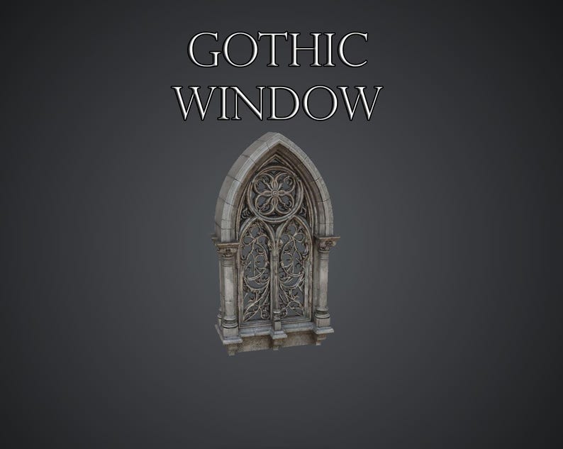Gothic Window 3D Print STL File (1/12 Scale) - Etsy