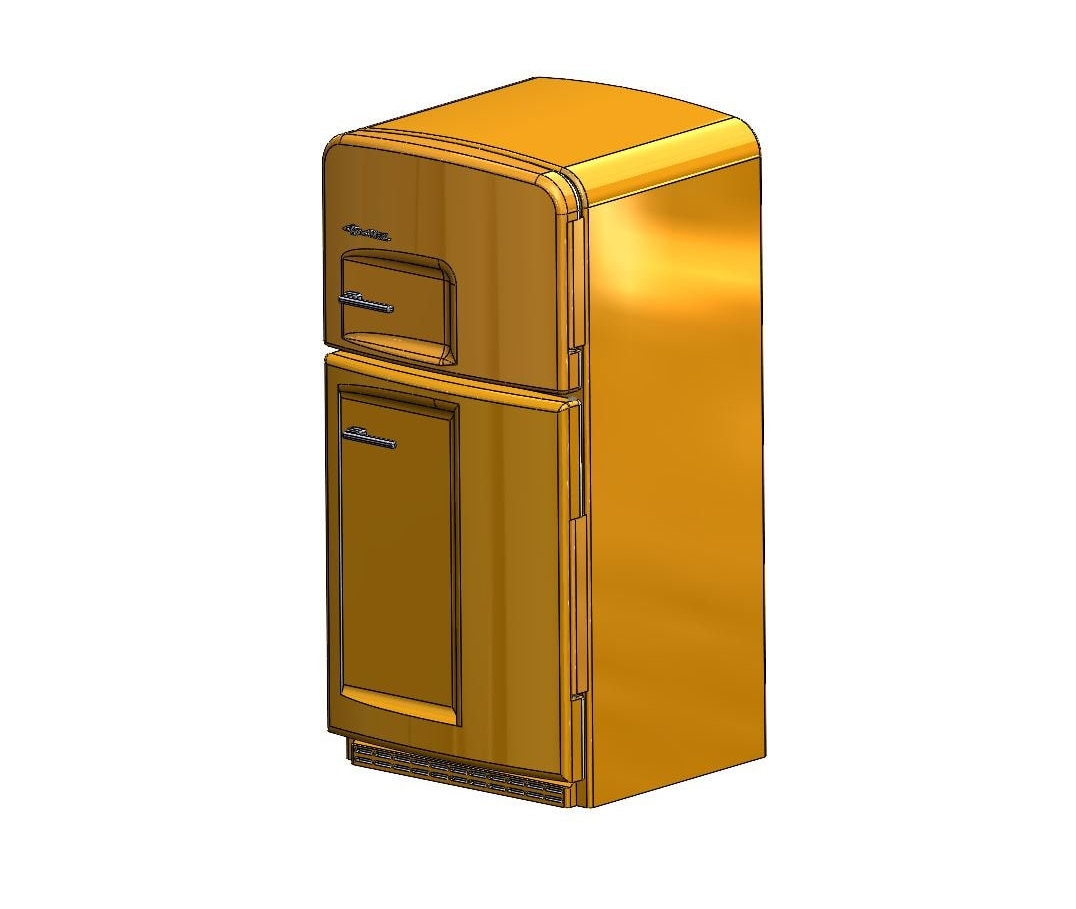 STL File Retro Fridge , Printable STL File for 3d Printers ...
