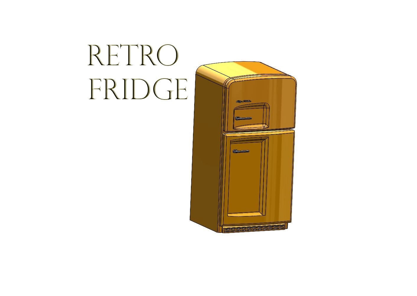 STL File Retro Fridge , Printable STL File for 3d Printers ...