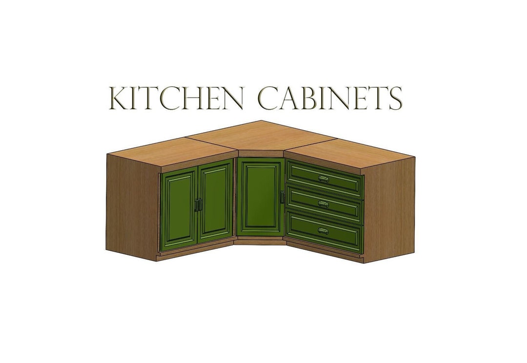STL File Kitchen Cabinets 3 Parts Set , Printable STL File for 3d ...