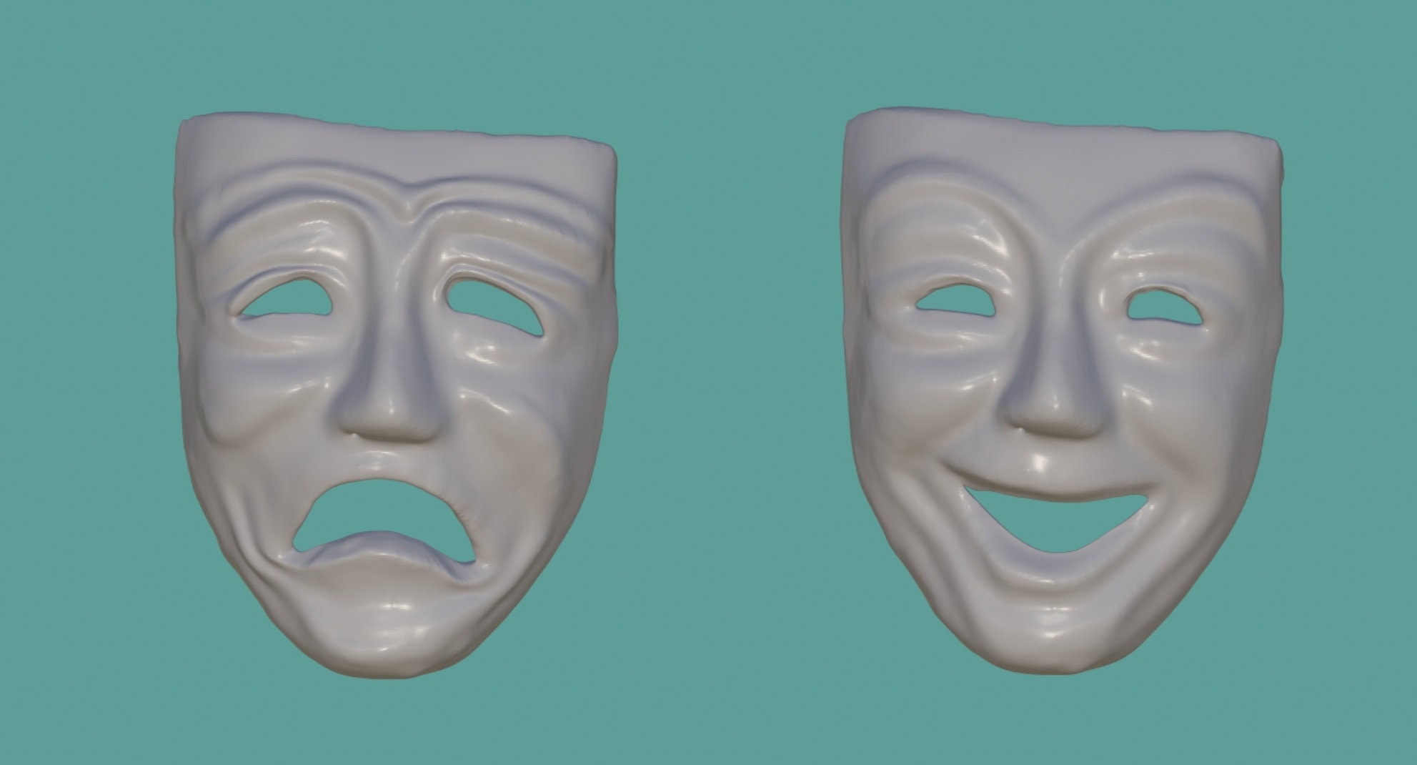 STL File Theater Mask Crying and Smiling Face - Etsy