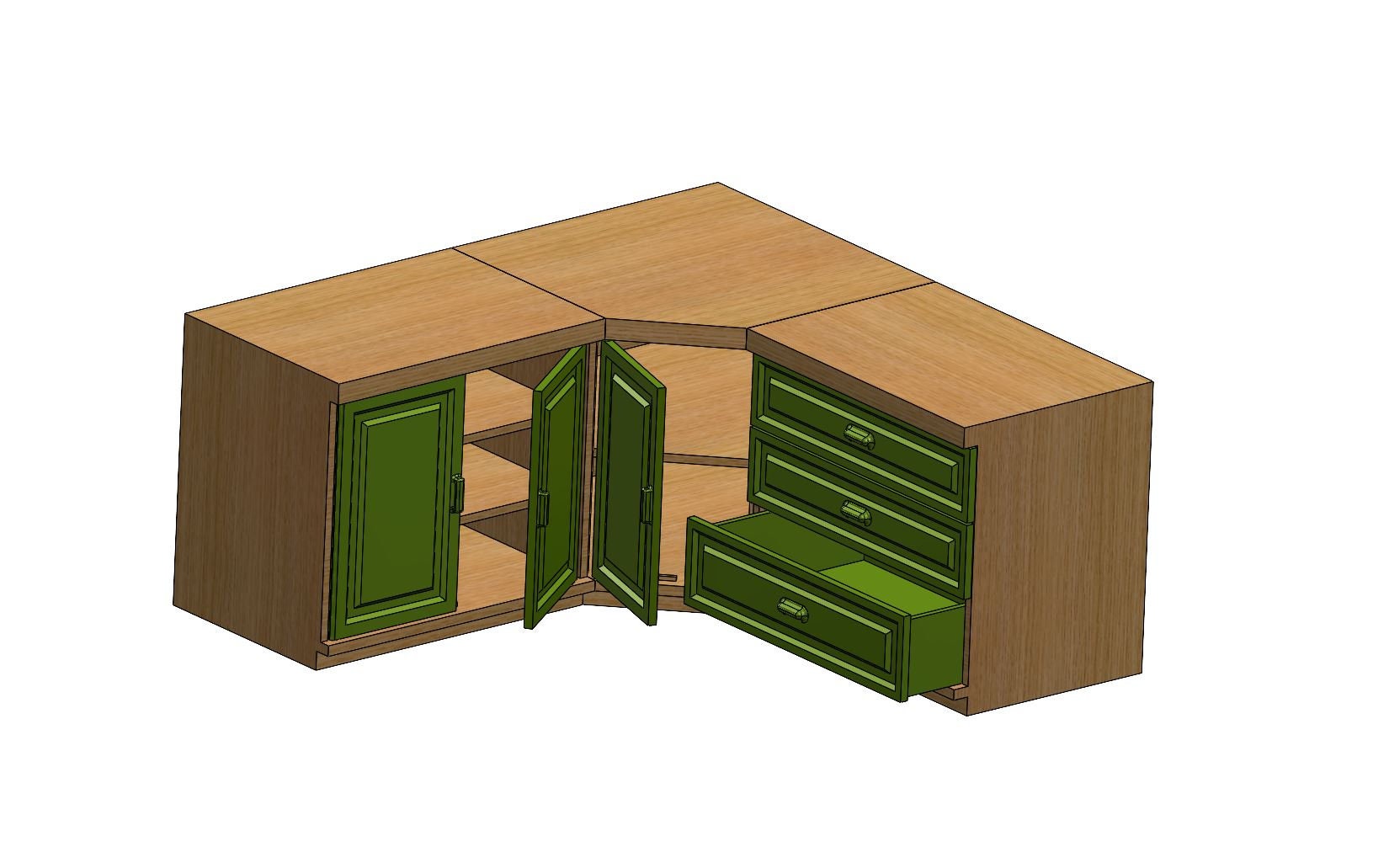 STL File Kitchen Cabinets 3 Parts Set , Printable STL File for 3d ...