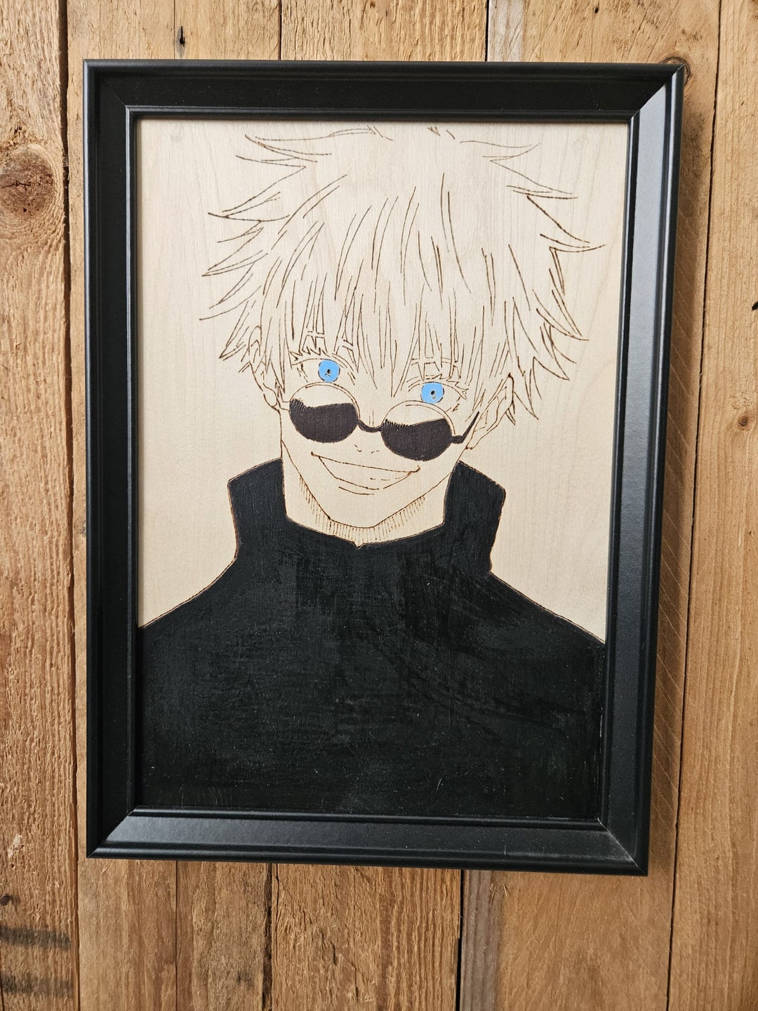 Satoru Gojo Wood Engraving Jujutsu Kaisen Handmade Crafts - Etsy