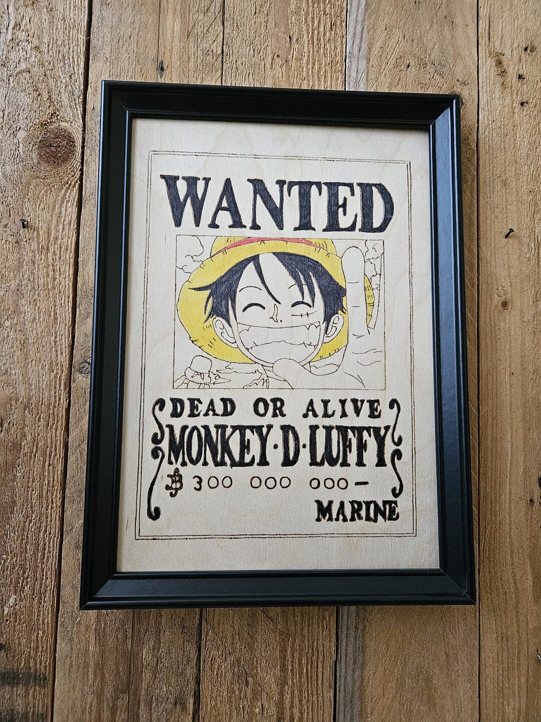 Wood Engraving Luffy One Piece Handmade Crafts - Etsy