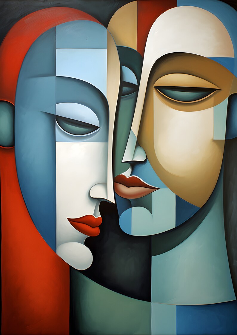 Abstract Art | Two Face Art Print - Etsy