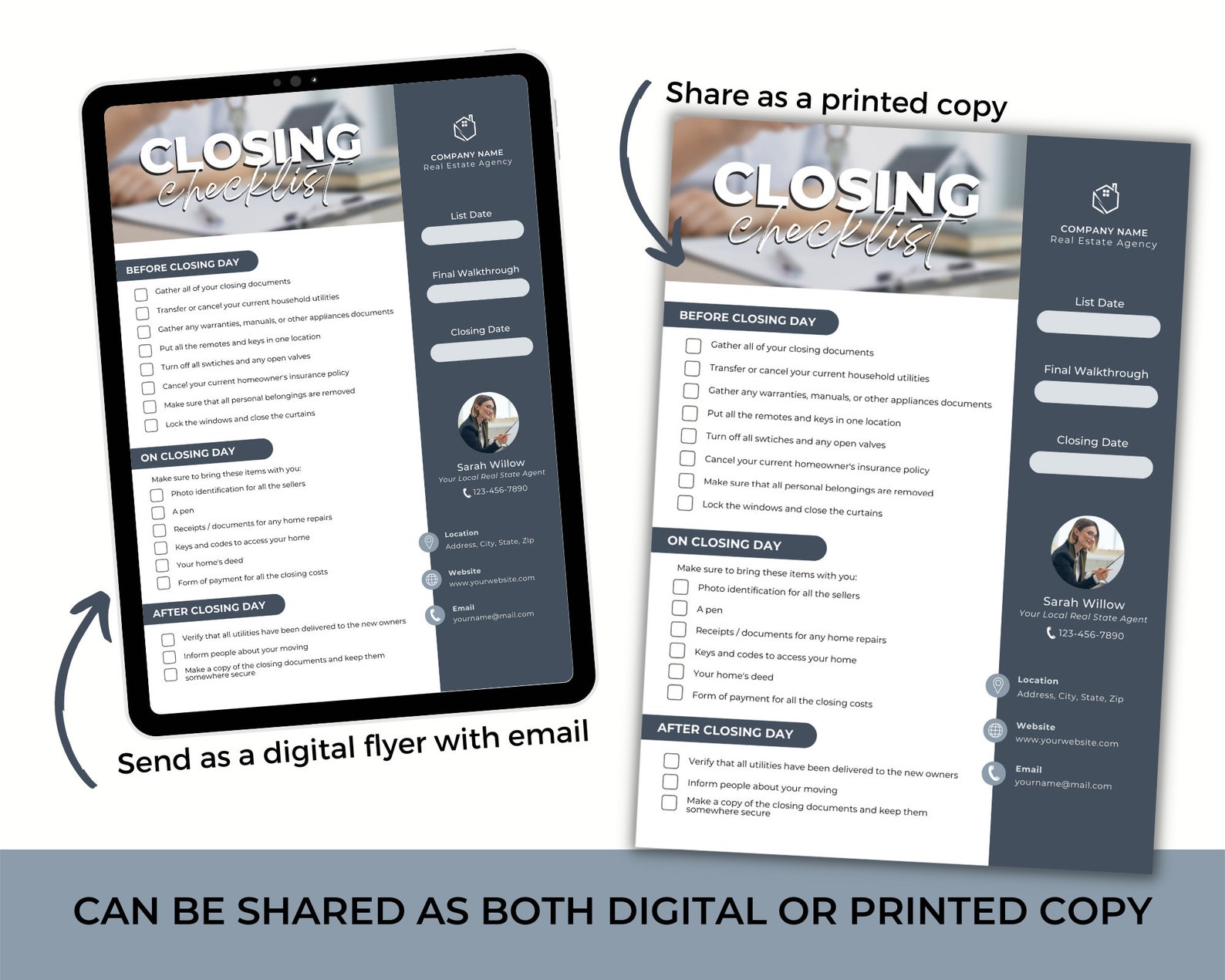 Real Estate Closing Checklist Template | Closing Checklist | Real ...