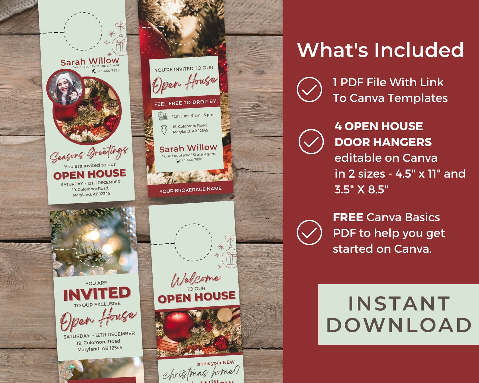 REALTOR Christmas Open House Door Hanger | Neighbor Prospecting | Real ...