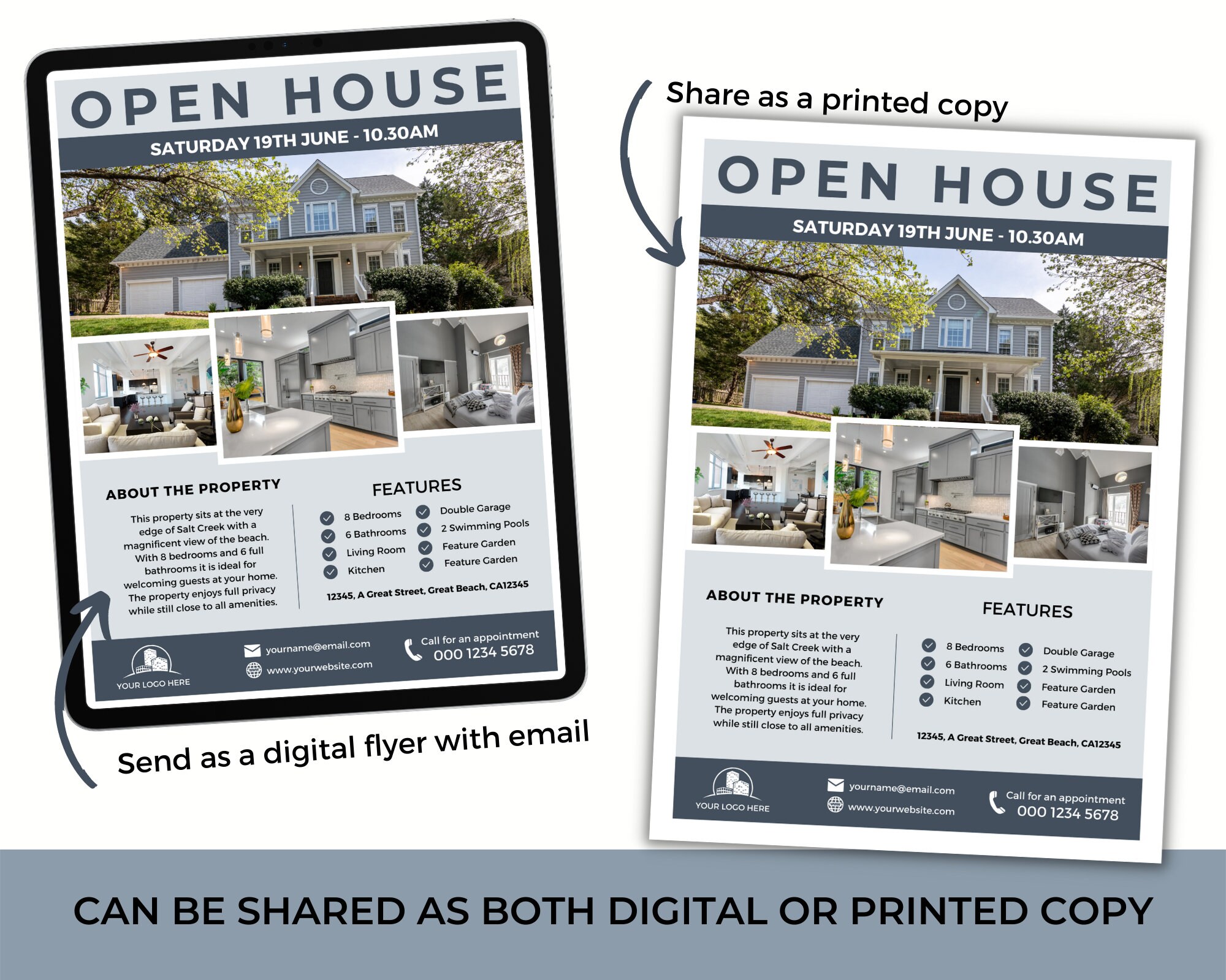 Real Estate Open House Flyer Template | Open House Flyer | Real Estate ...