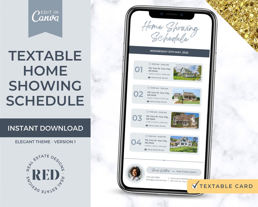 Digital Home Showing Schedule | Buyer Viewing Schedule | Real Estate ...