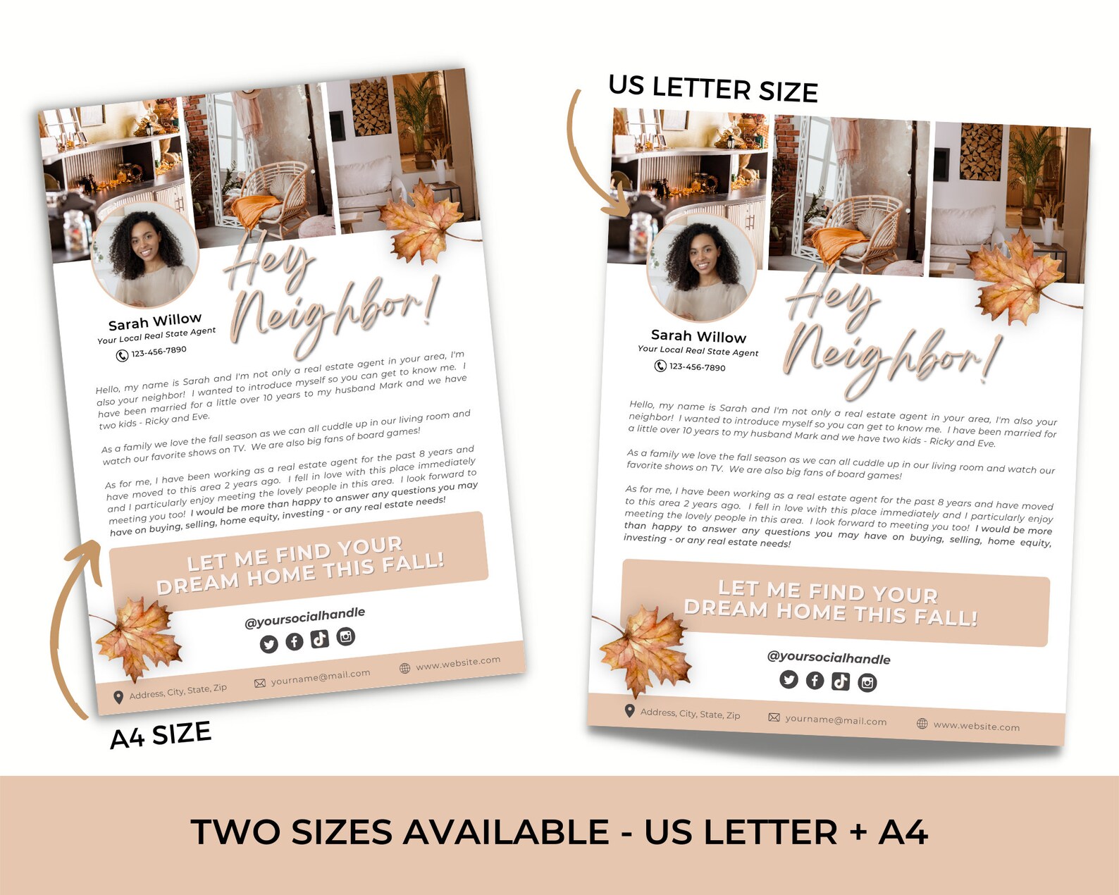 HEY NEIGHBOR | Fall REALTOR Introduction Letter | Real Estate Marketing ...