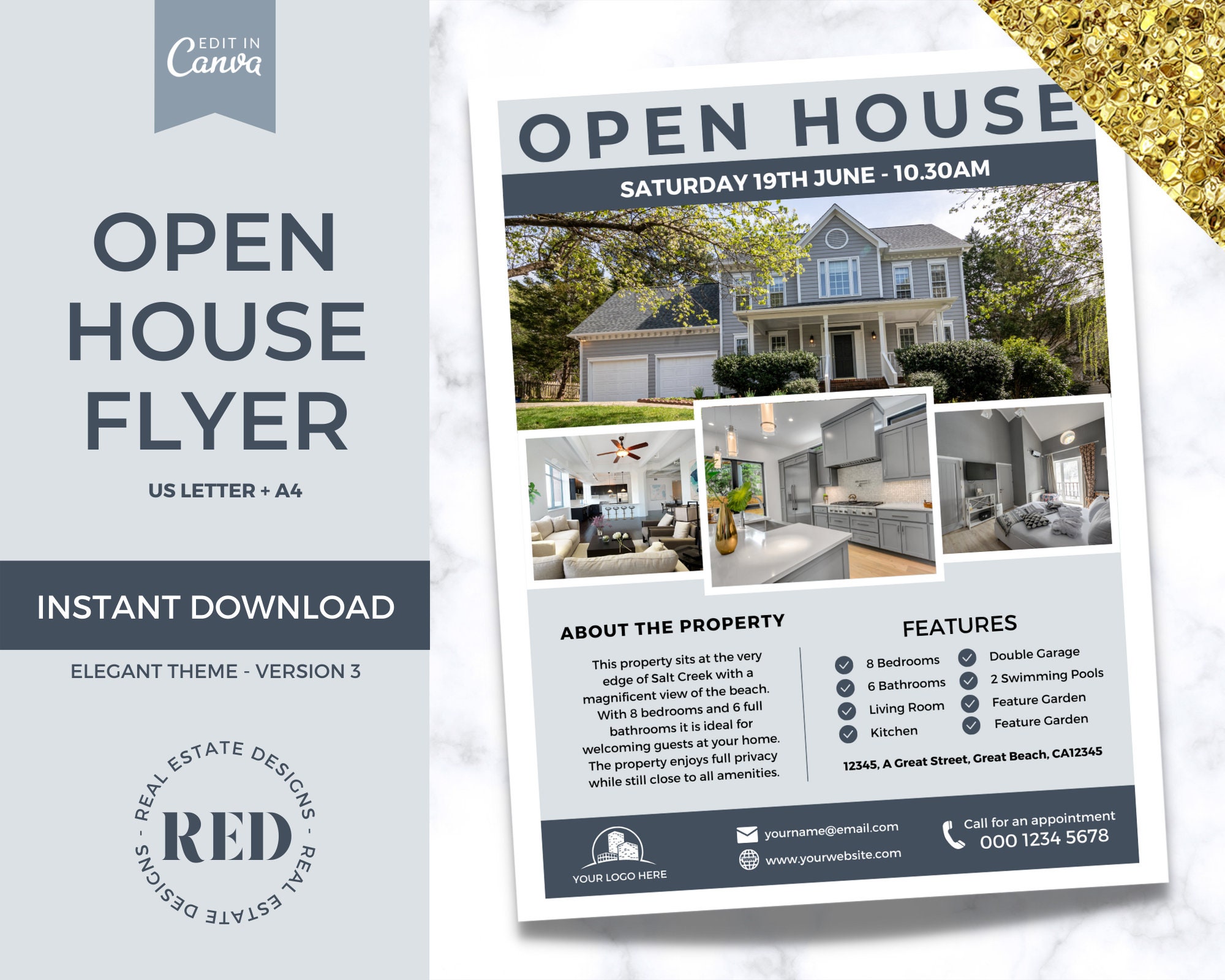 Real Estate Open House Flyer Template | Open House Flyer | Real Estate ...