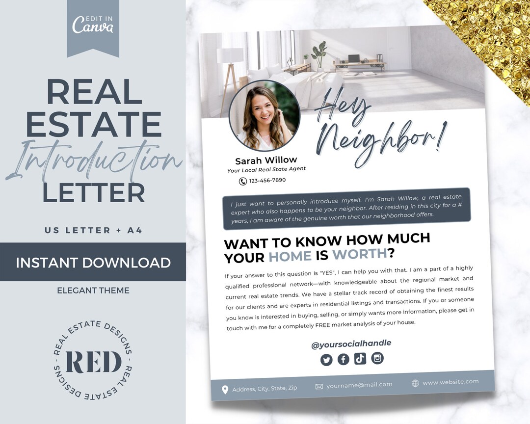 Real Estate Introduction Letter | Hey Neighbour | Real Estate Marketing ...
