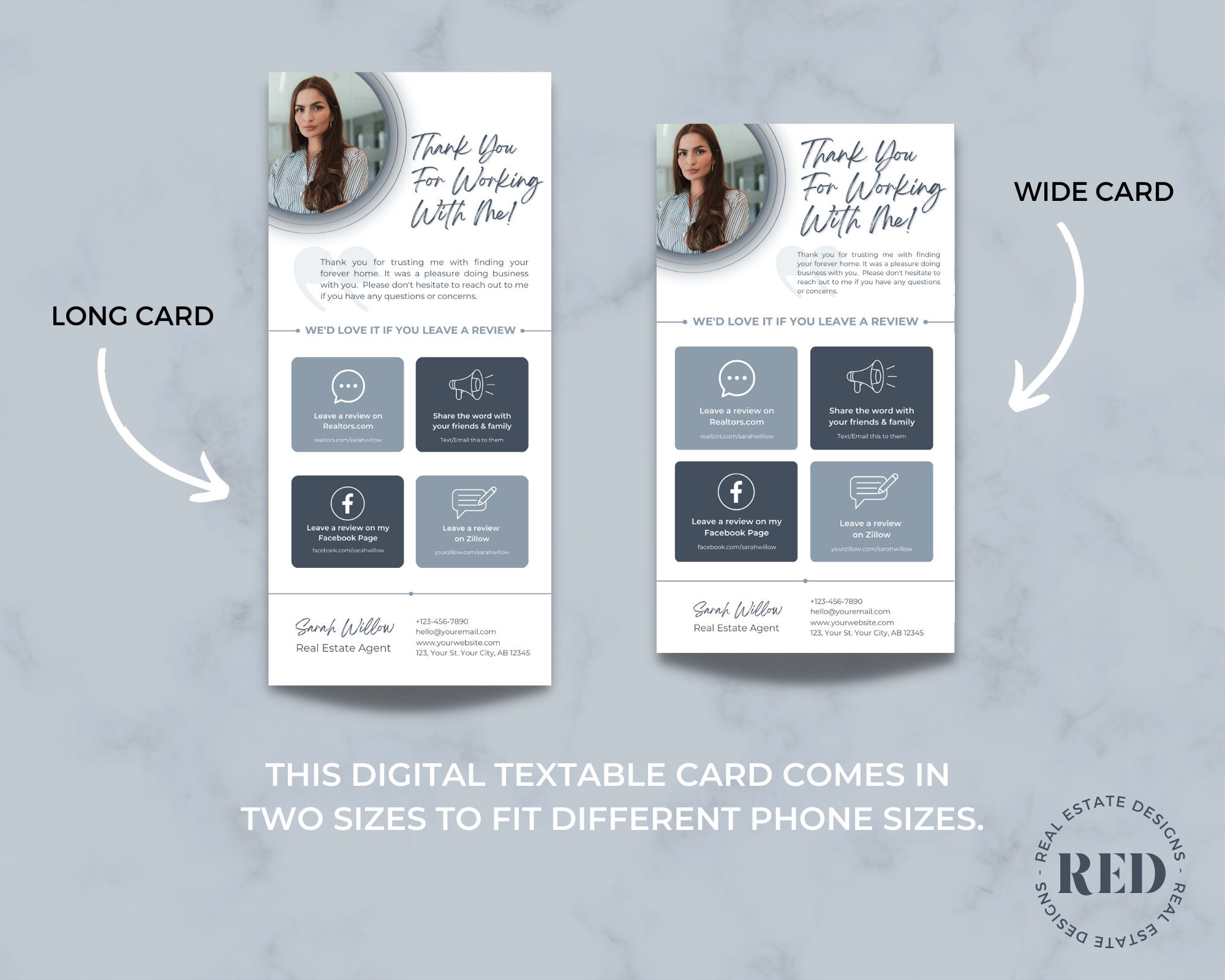 REALTOR Review Request Textable Card | Real Estate Agent Branding ...