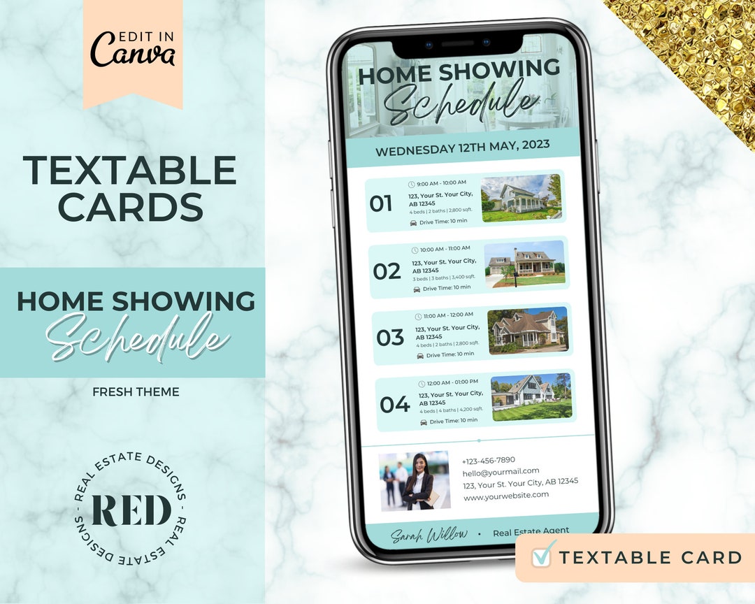 Digital Home Showing Schedule | Buyer Viewing Schedule | Real Estate ...