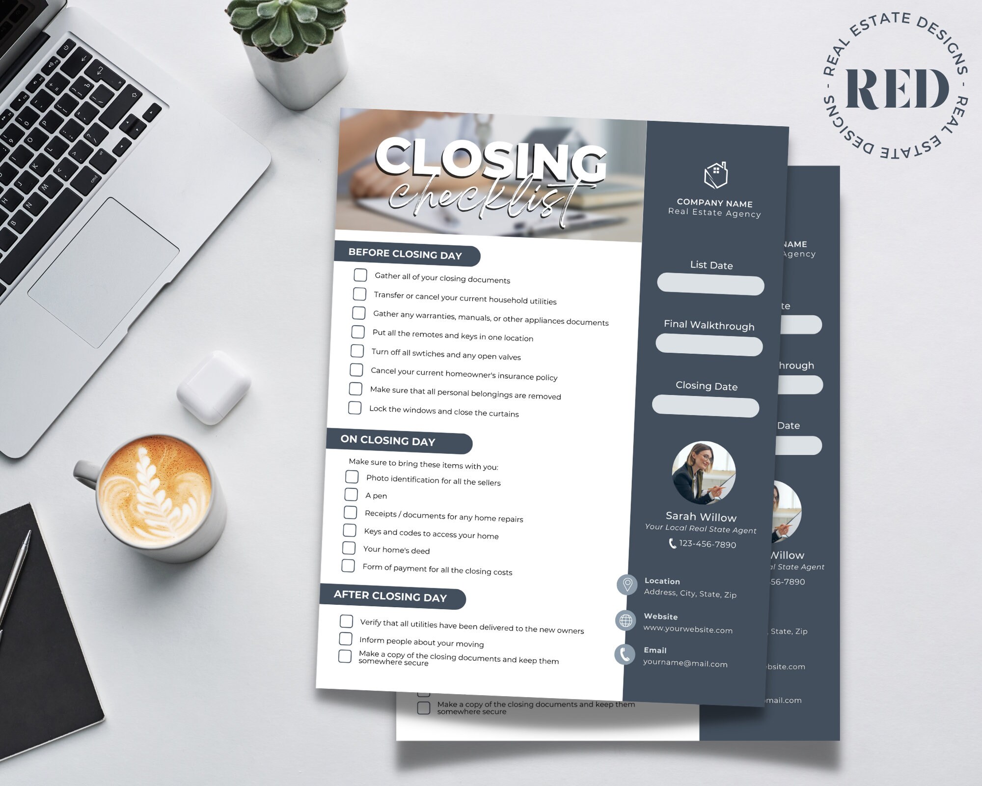 Real Estate Closing Checklist Template | Closing Checklist | Real ...