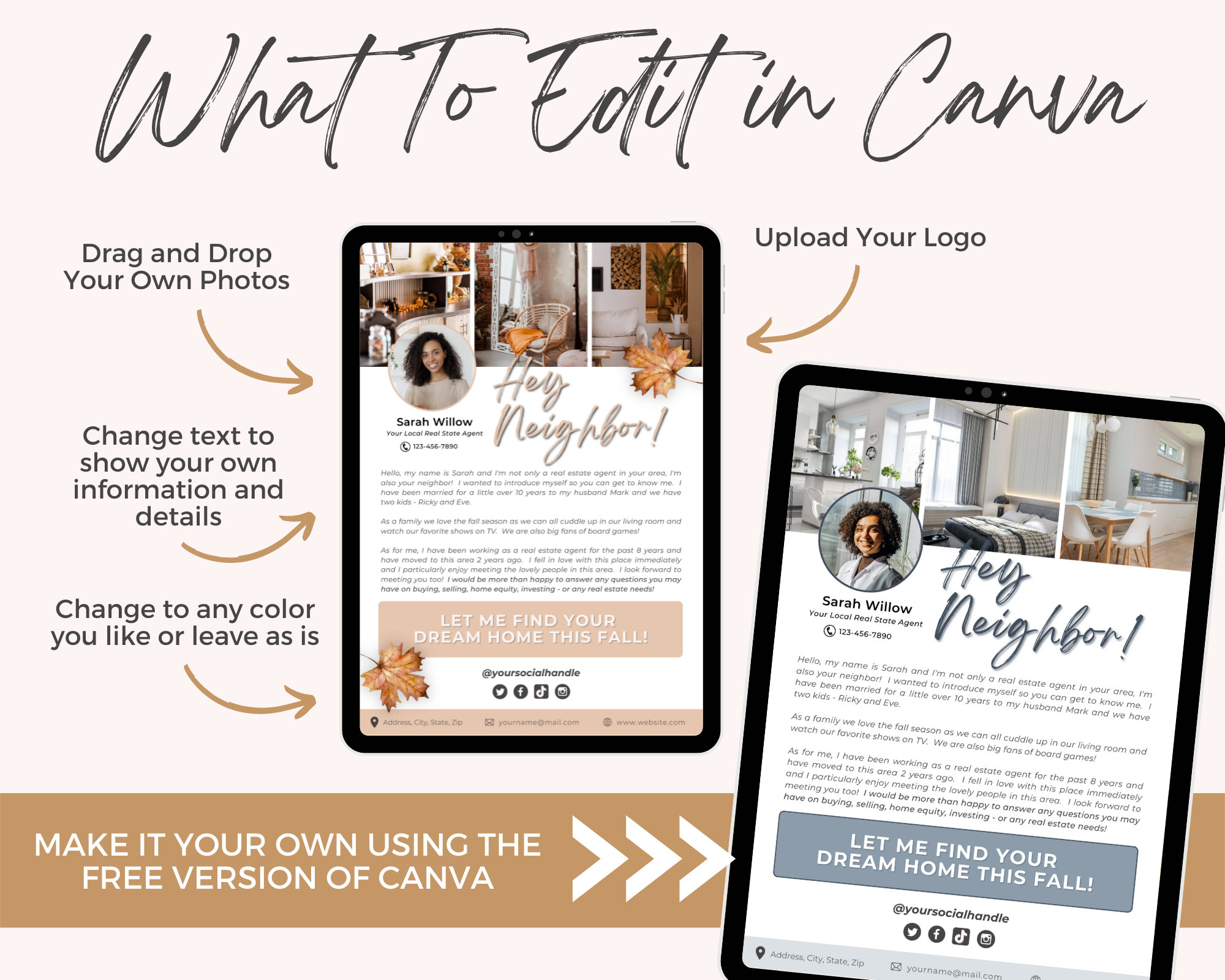 HEY NEIGHBOR | Fall REALTOR Introduction Letter | Real Estate Marketing ...