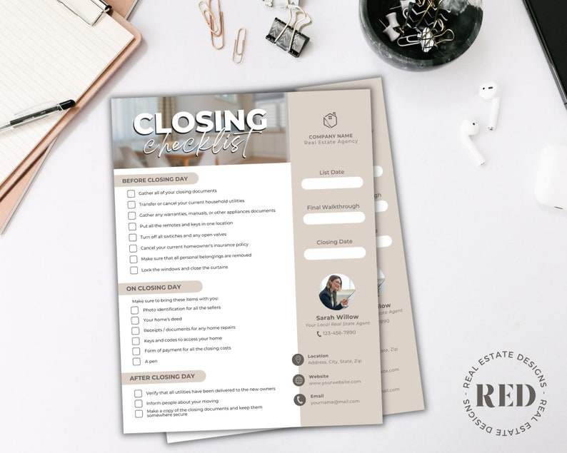 Closing Checklist | Real Estate Closing Checklist Template | Real ...