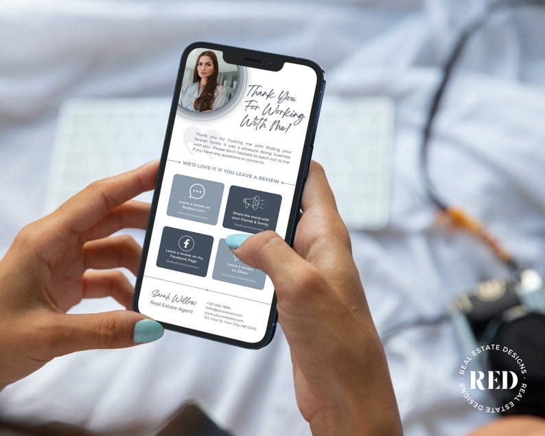 REALTOR Review Request Textable Card | Real Estate Agent Branding ...