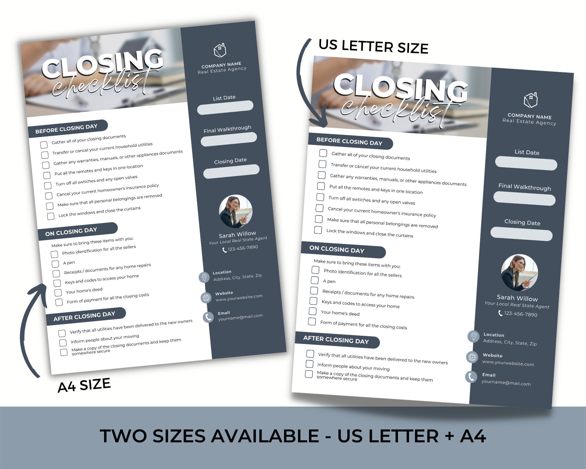 Real Estate Closing Checklist Template | Closing Checklist | Real ...