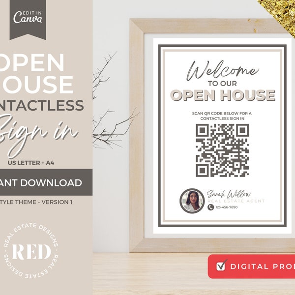 Open House Qr Code Sign - Etsy