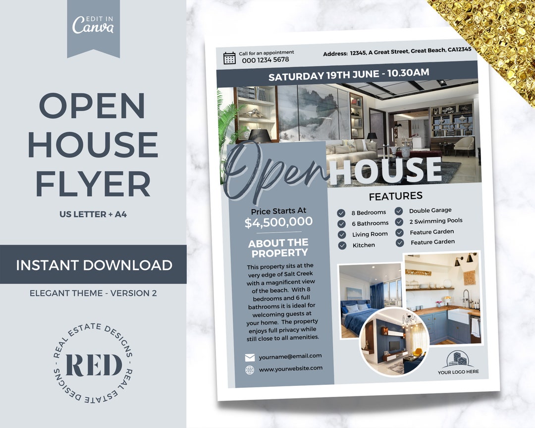 Real Estate Open House Flyer Template | Open House Flyer | Real Estate ...