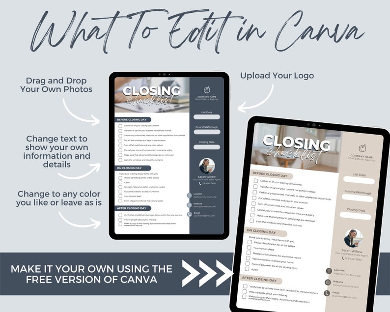 Real Estate Closing Checklist Template | Closing Checklist | Real ...