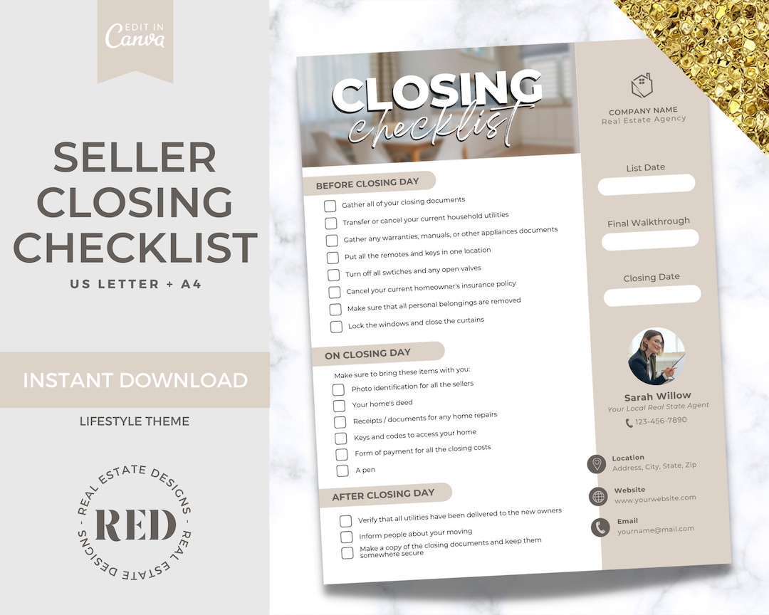 Closing Checklist | Real Estate Closing Checklist Template | Real ...