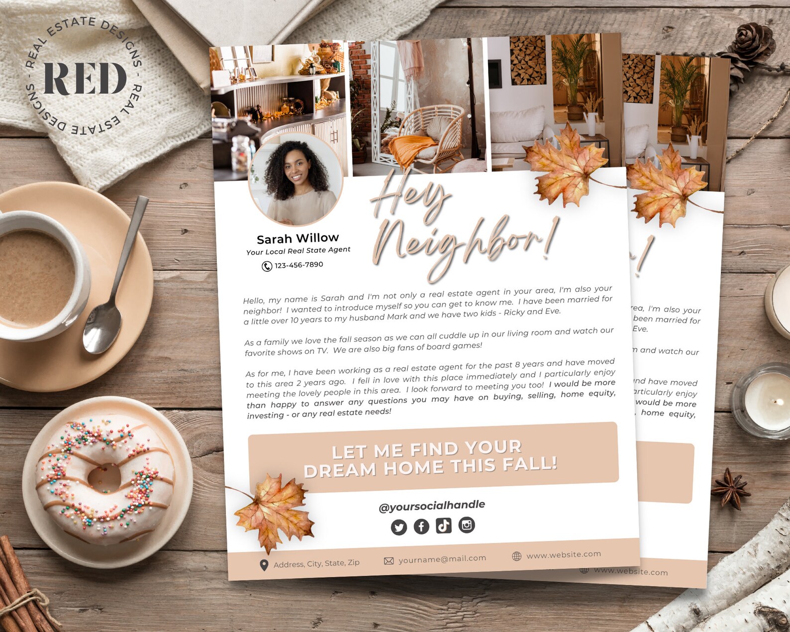 HEY NEIGHBOR | Fall REALTOR Introduction Letter | Real Estate Marketing ...