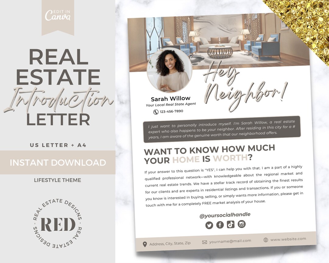 REALTOR Introduction Letter | Hey Neighbour | Real Estate Marketing ...