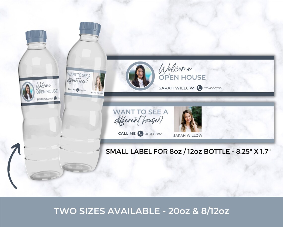 REALTOR Water Bottle Label, Realtor Marketing, Open House, Real Estate ...