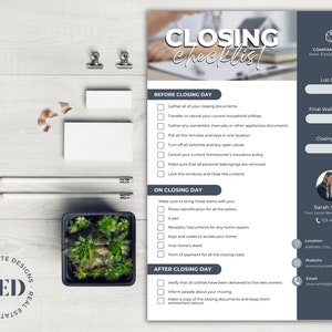 Real Estate Closing Checklist Template | Closing Checklist | Real ...