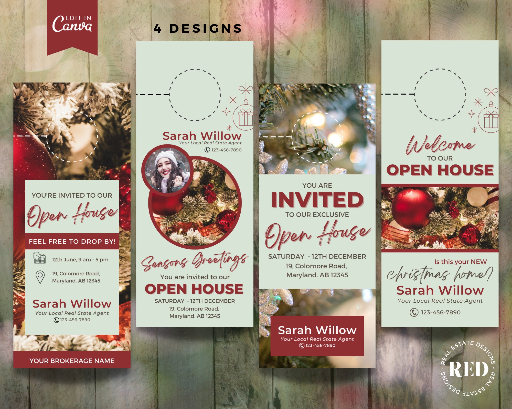 REALTOR Christmas Open House Door Hanger | Neighbor Prospecting | Real ...