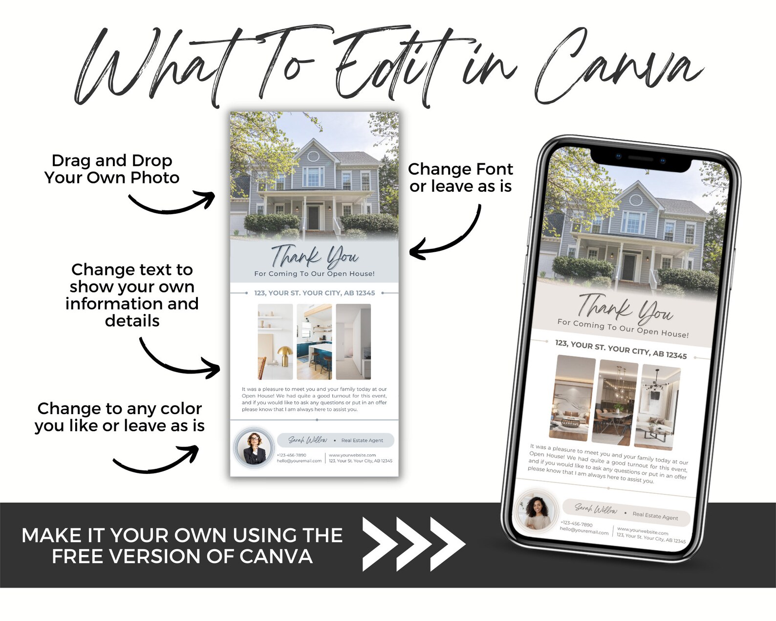 Open House Thank You Textable Card Real Estate Textable Card Canva ...