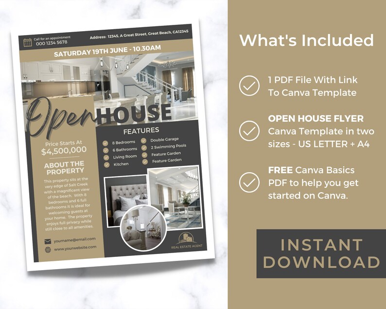 Real Estate Open House Flyer Template Open House Flyer - Etsy