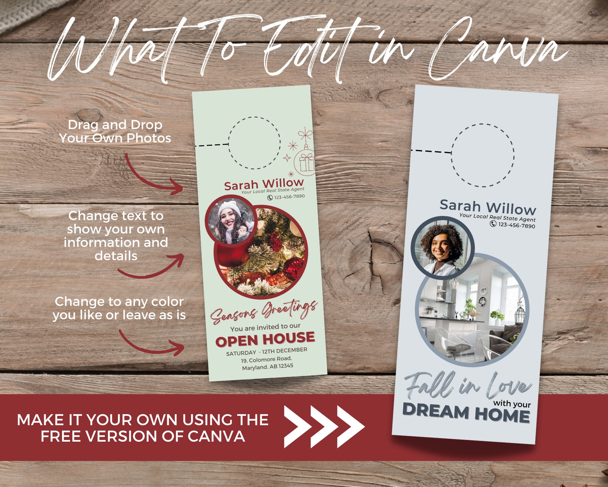 REALTOR Christmas Open House Door Hanger | Neighbor Prospecting | Real ...