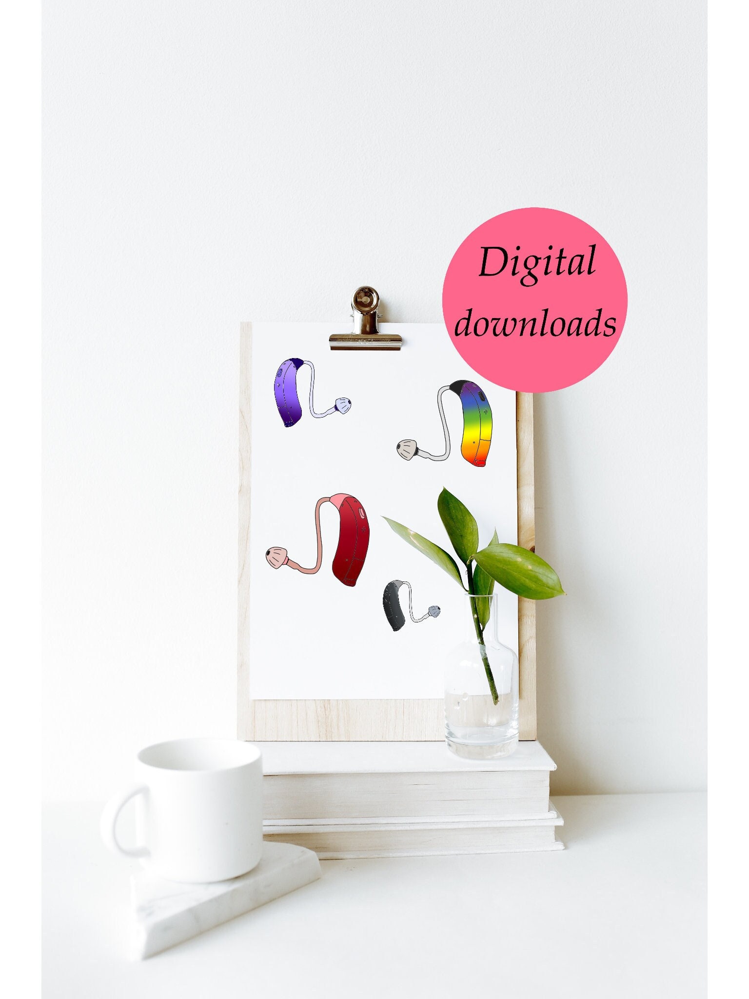 Colorful Hearing Aids Clipart (png Files) - Etsy