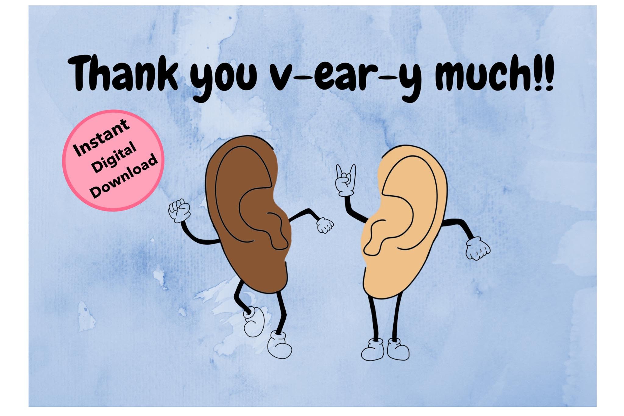 BLUE Thankyou Card Audiology / ENT / Audiology Gifts / Audiology ...