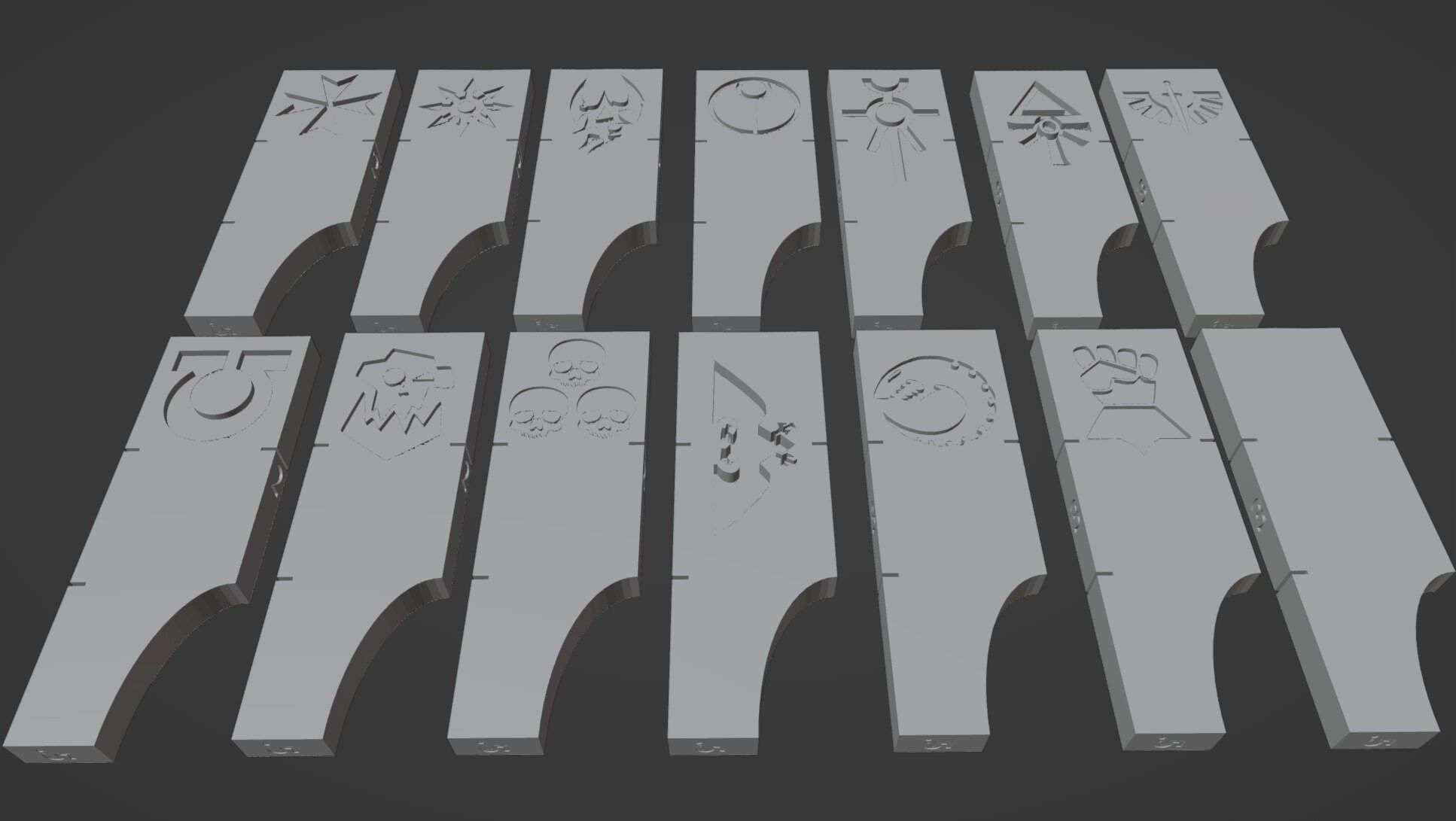 40k Combat Gauge Set / Measurement Tool Set of 2 3 .5 2 1 Pile in ...