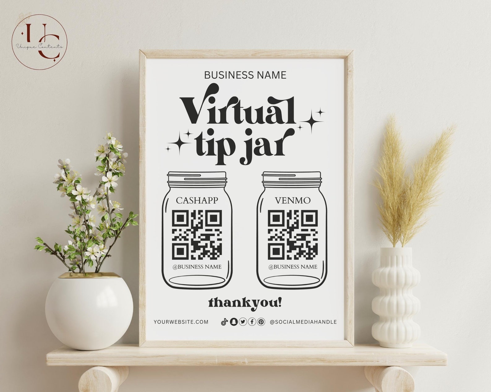 Printable Virtual Tip Jar Venmo Tip Jar Sign Cashapp Payment - Etsy