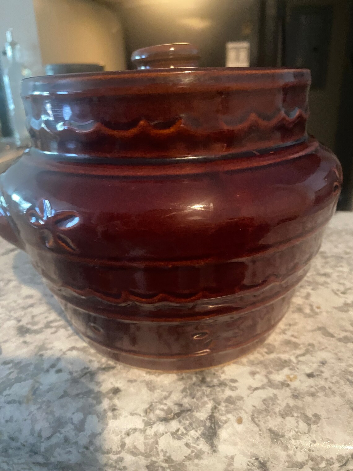 Brown Bean-pot, Stoneware, Grandma’s Beanpot, Baked Beans Pot, Heavy ...
