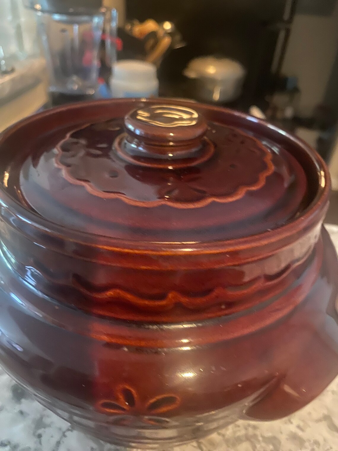 Brown Bean-pot, Stoneware, Grandma’s Beanpot, Baked Beans Pot, Heavy ...