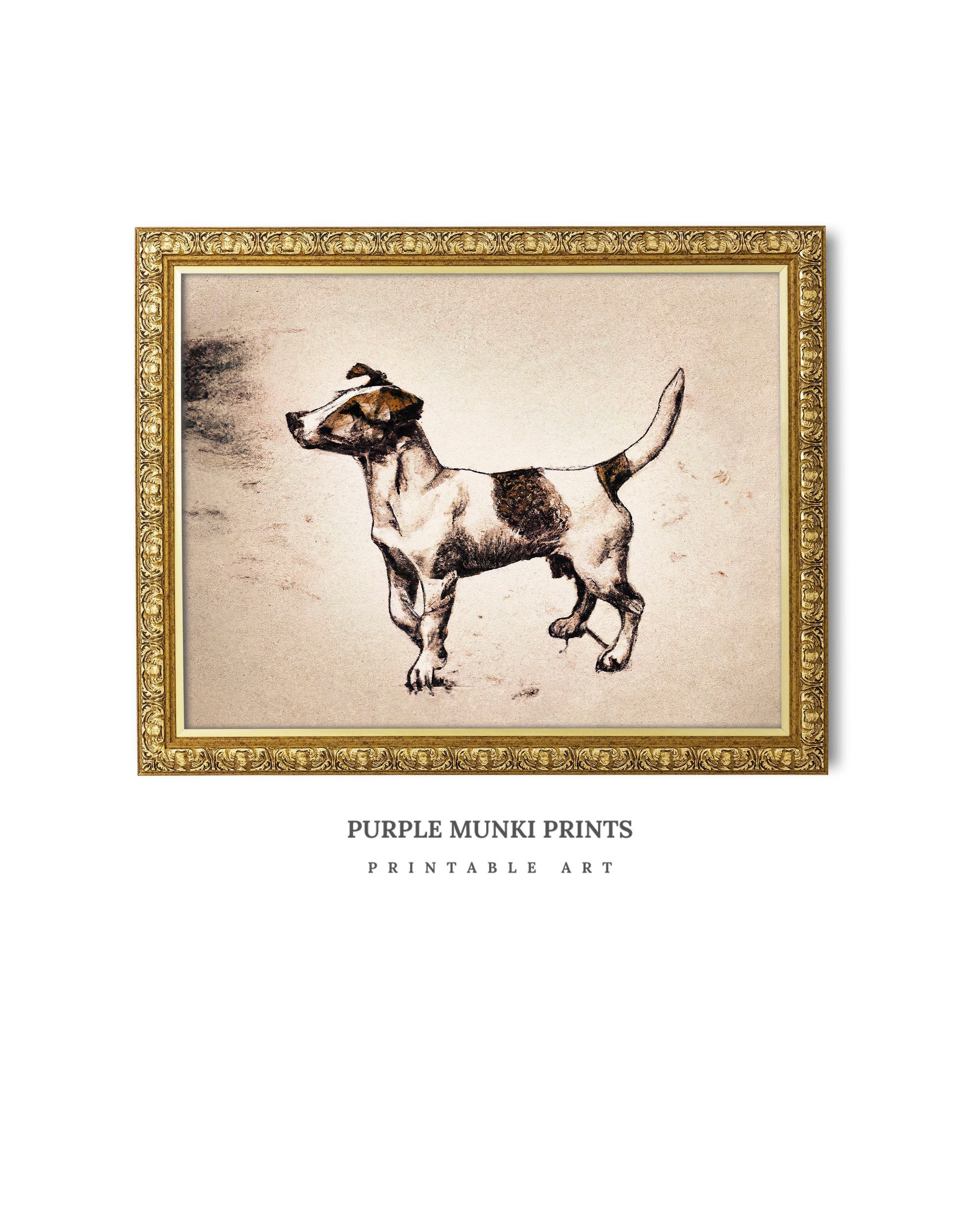 Vintage Style Jack Russell Pencil Sketch | DIGITAL DOWNLOADABLE ART ...