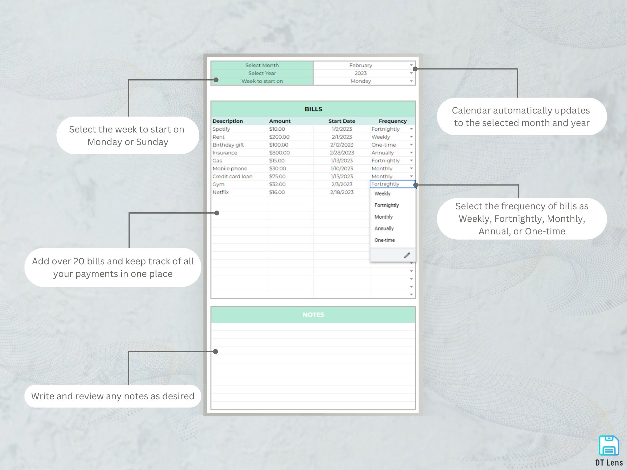 Smart Bill Calendar 2025-2026, Google Sheets Automatic Bill Calendar ...
