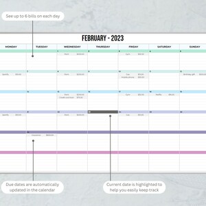 Smart Bill Calendar 2025-2026, Google Sheets Automatic Bill Calendar ...
