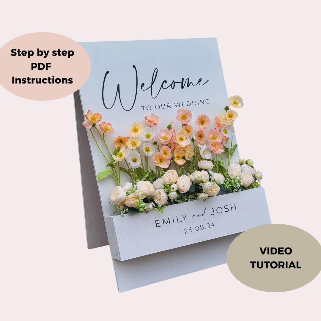Flower Box Welcome Sign Wedding Tutorial: DIY Instructions (PDF & Video ...