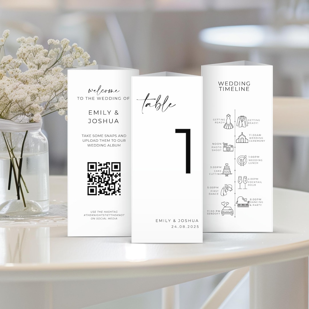 Wedding TABLE TALKERS, Wedding Tri Fold Menus, Triangle Stand Menu ...