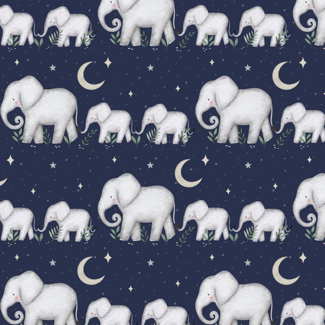 Elephant Seamless Pattern, Elephant Fabric Design, Baby Seamless ...
