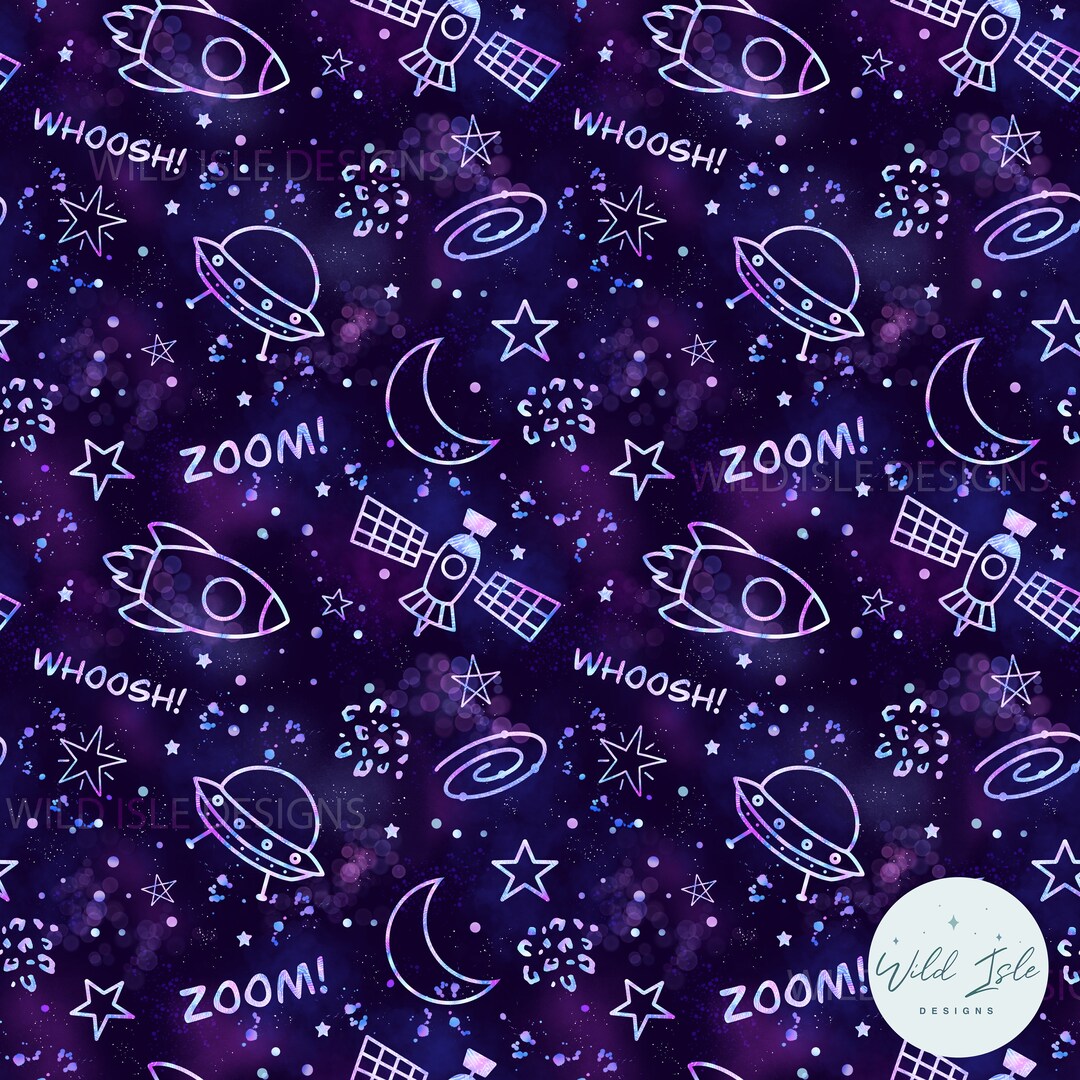 Space Seamless Pattern Digital File, Star Celestial Fabric Design ...