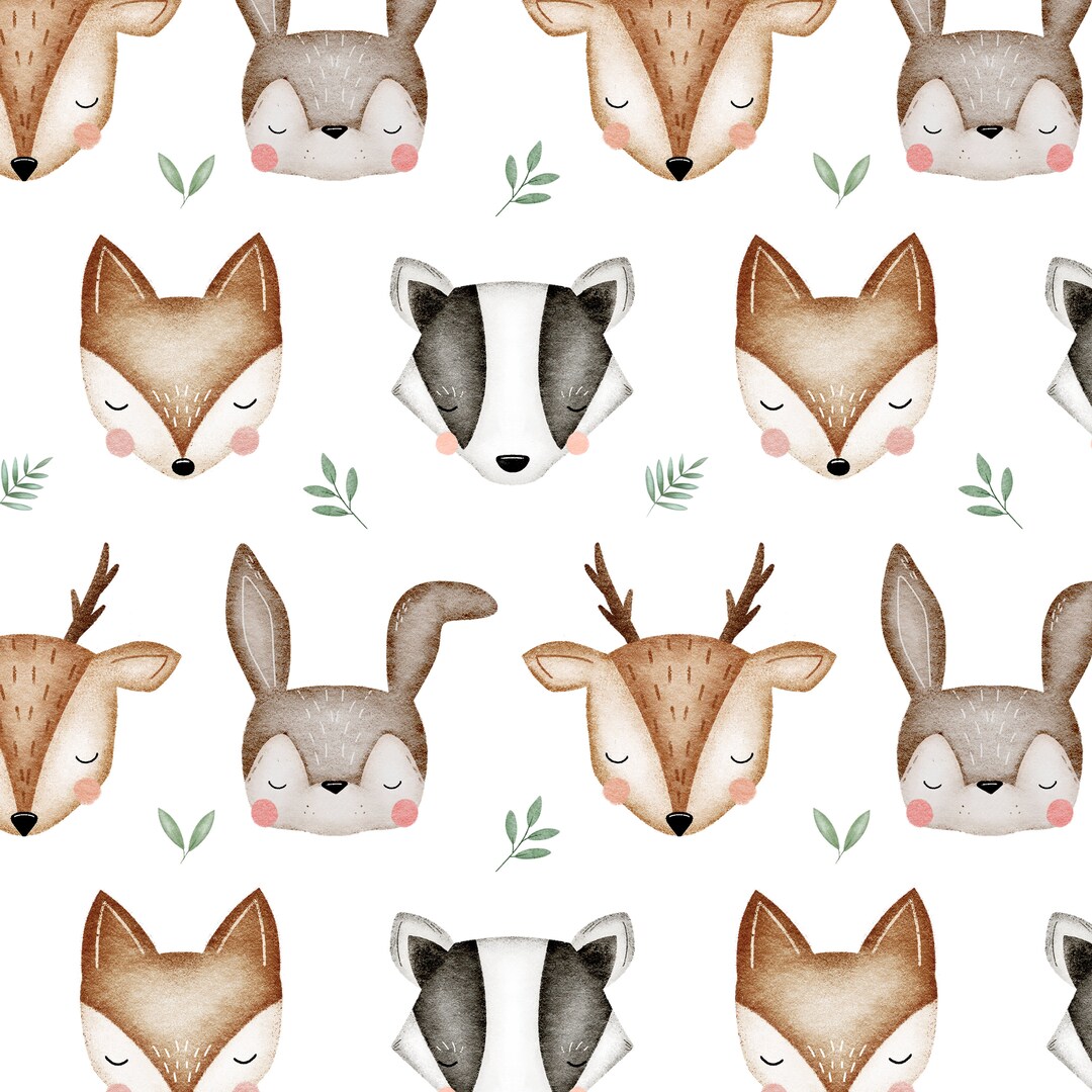English Woodland Seamless Pattern, Fox Fabric Design, Baby, Children's ...